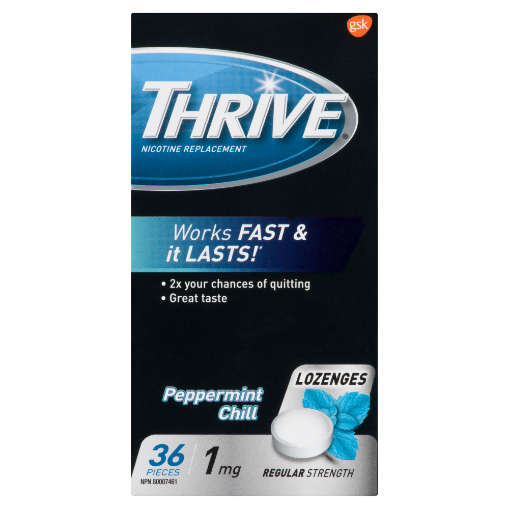 Thrive Nicotine Replacement Lozenges Peppermint Chill Regular Strength ...