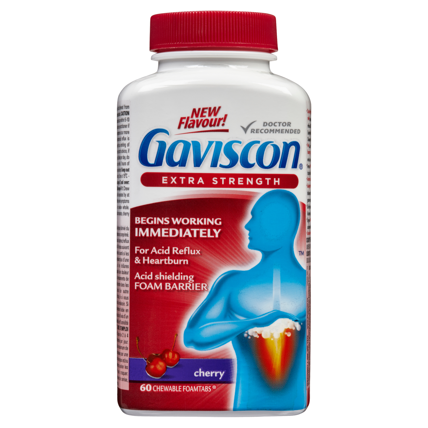 Gaviscon Extra Strength, 60 Cherry Chewable Foamtabs - WeShine.ca ...
