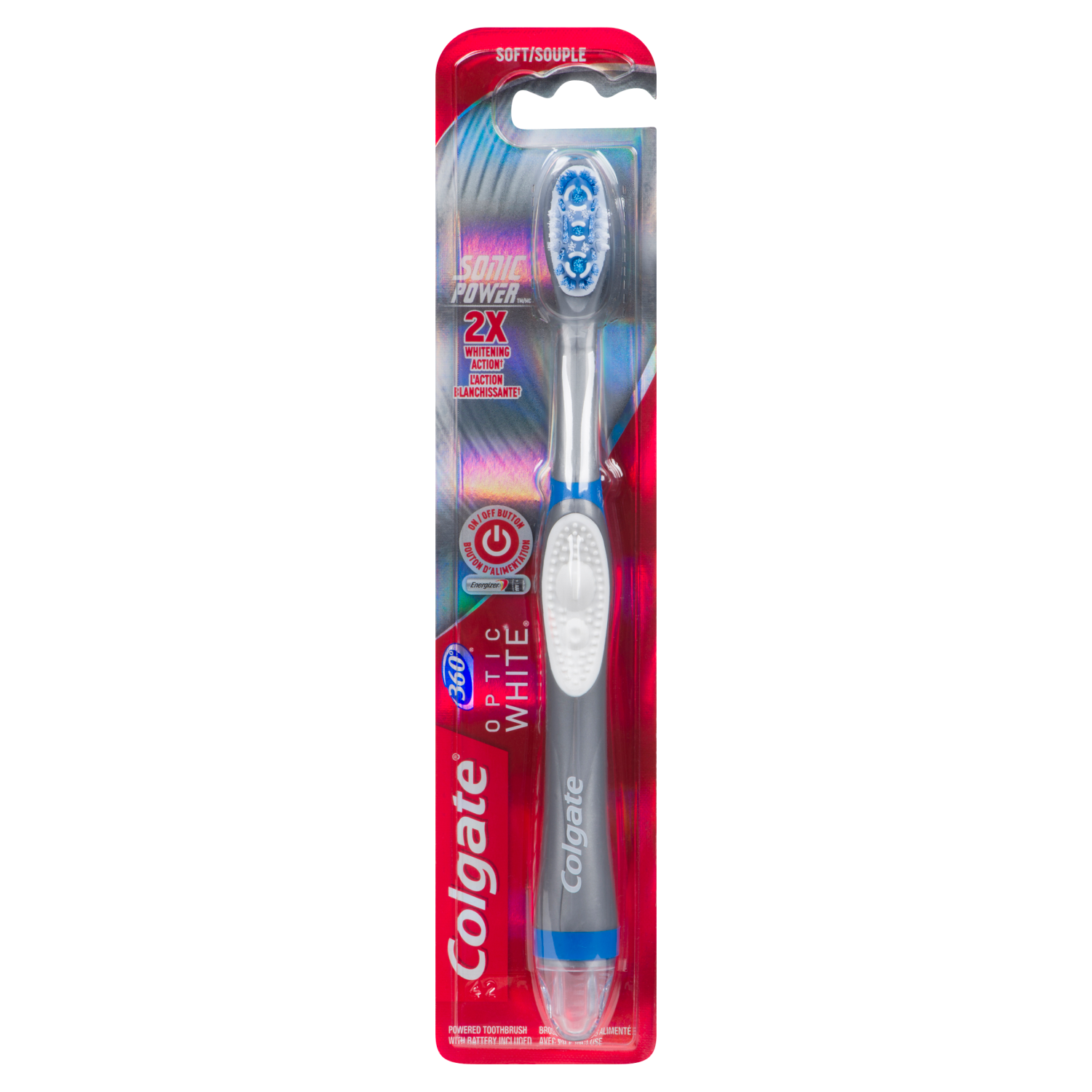 Colgate 360° Optic White Powered Toothbrush, Soft - WeShine.ca | Health ...