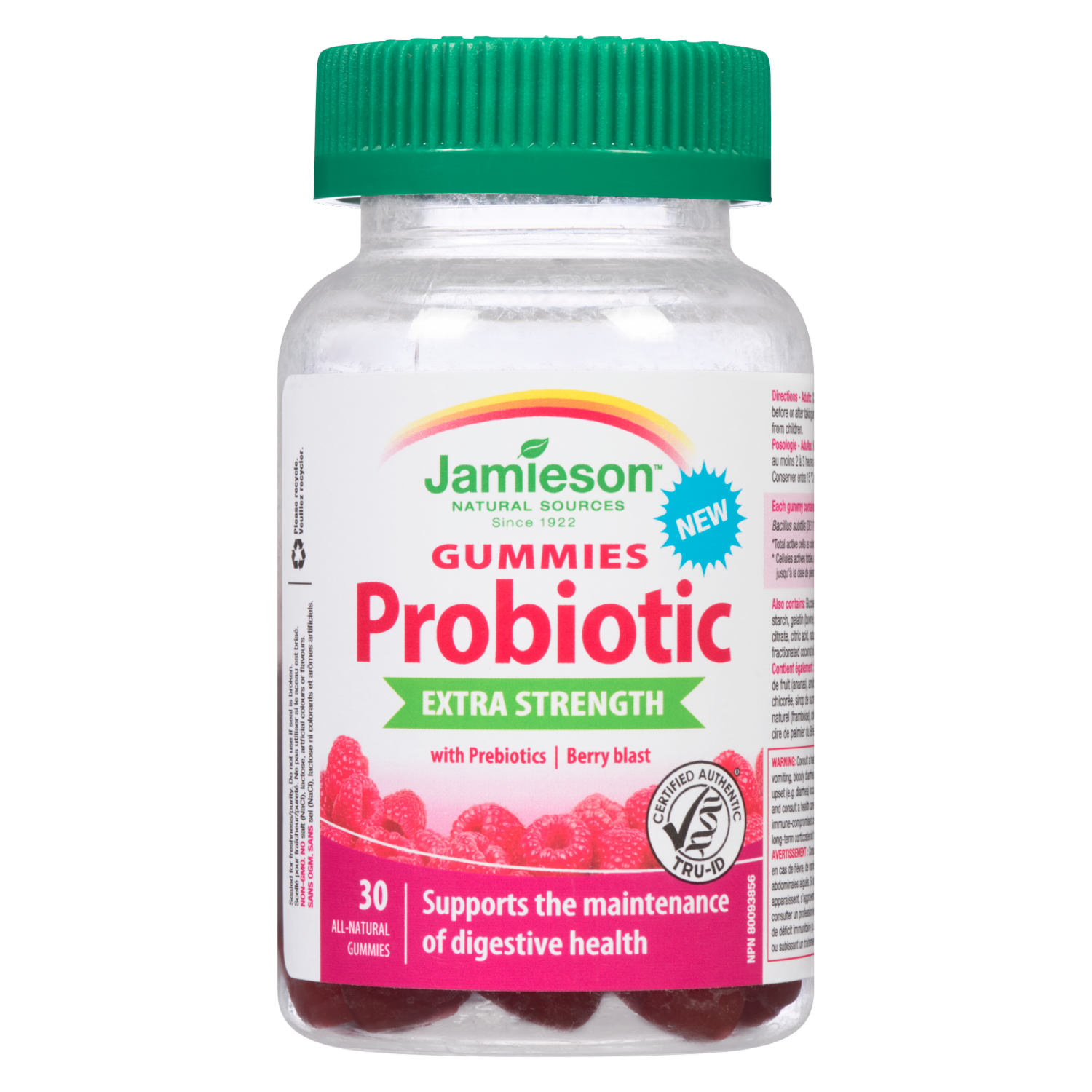 Jamieson Gummies Probiotic Extra Strength Berry Blast, 30 All-Natural ...