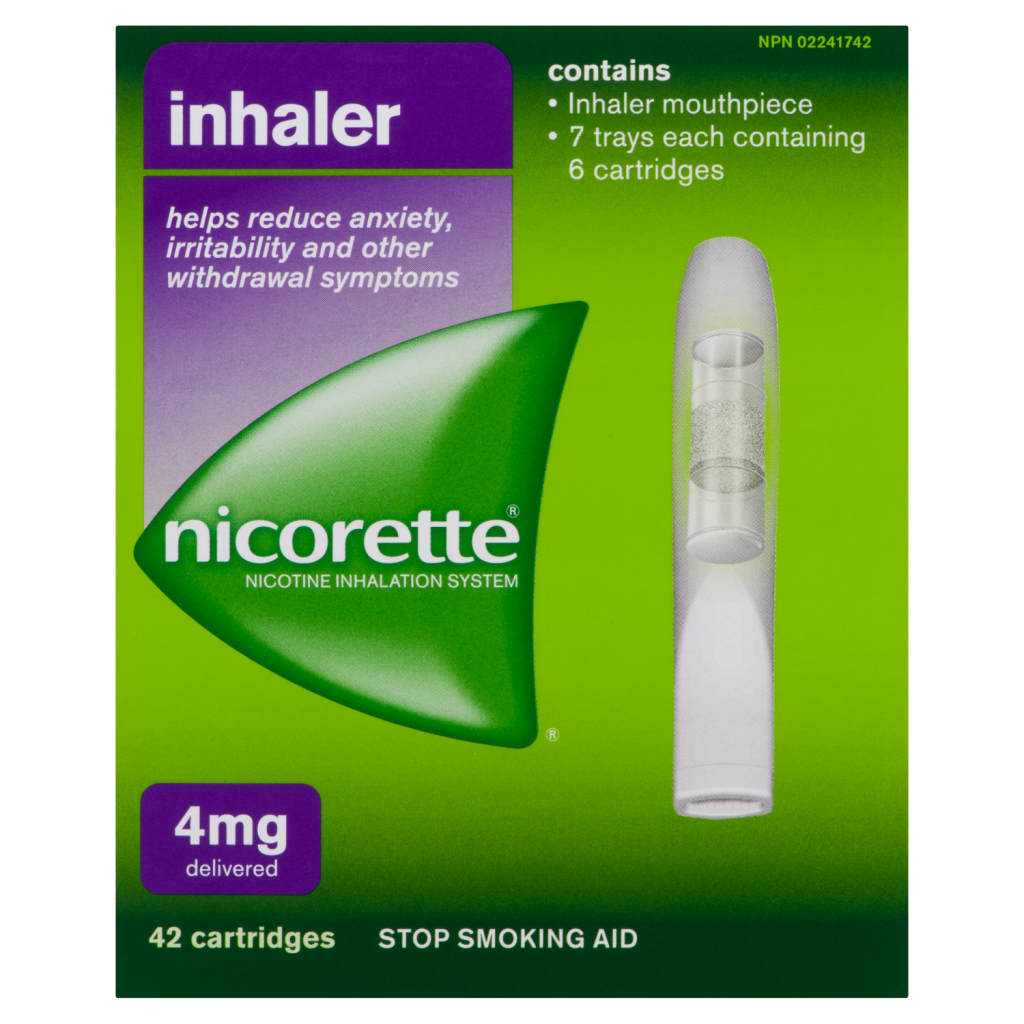 Nicorette Inhaler Nicotine Inhalation System 4 mg, 42 Cartridges ...